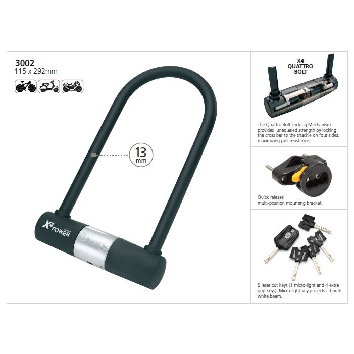 Magnum Key D-Lock 115 x 292mm– Pushbikes